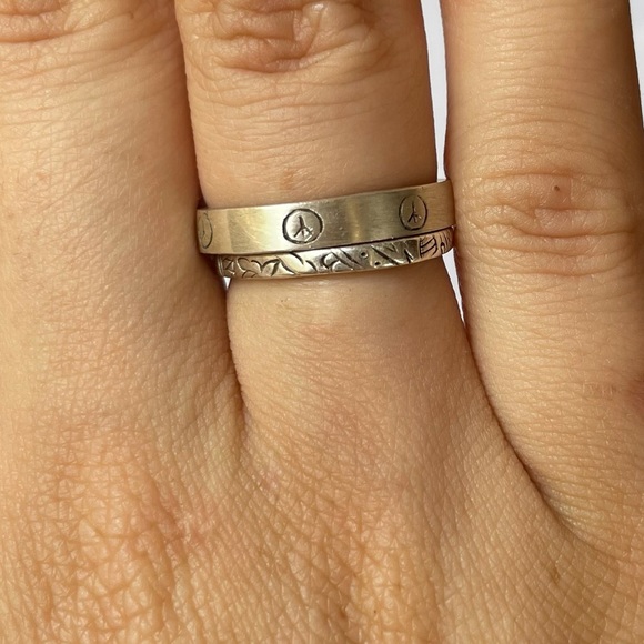 Jewelry | Silver Peace Sign Stacking Ring Stamped 925 | Poshmark